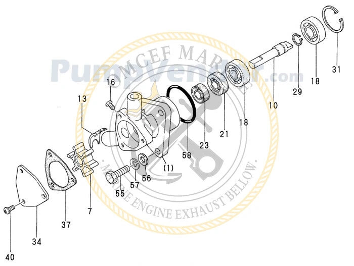 Yanmar Marine 1GM Engine Cooling Pump Repair Kit – The One Stop Marine Shop