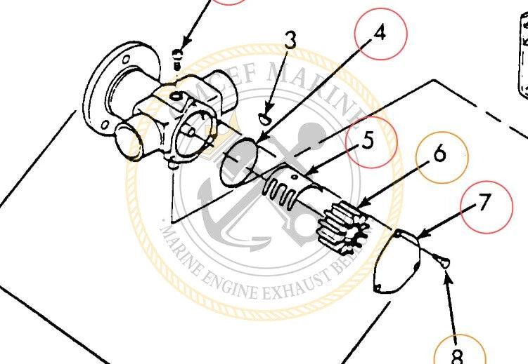 351 Inboard Engine Raw Water Pump Impeller Repair Kit for U.S. Marine ...